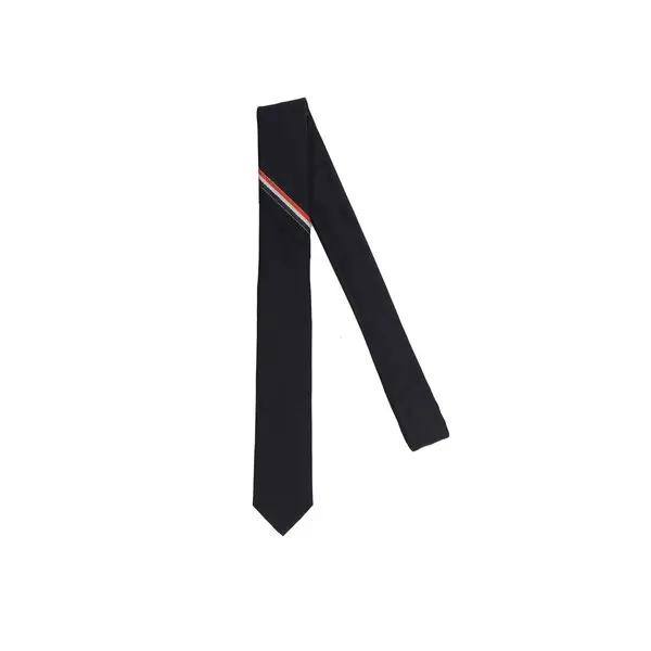 Thom Browne Logo Patch Tie - Blue
