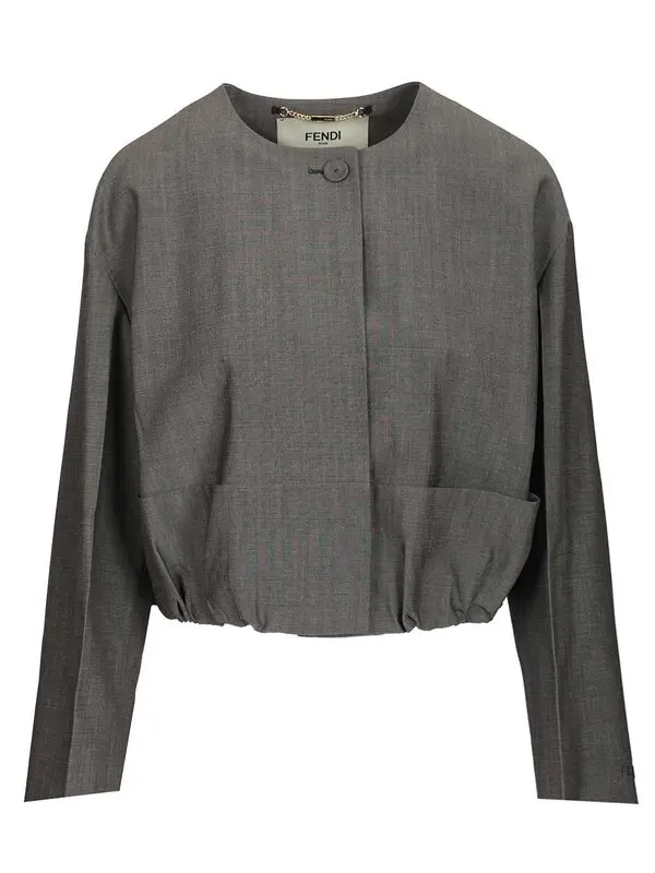 Fendi Mohair Fabric Cropped Jacket