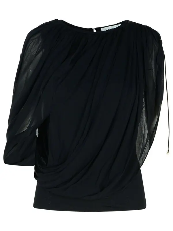 LANVIN Draped Viscose Blend Top - Black