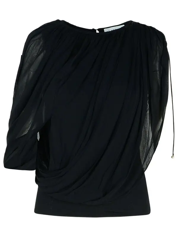 LANVIN Draped Viscose Blend Top - Black