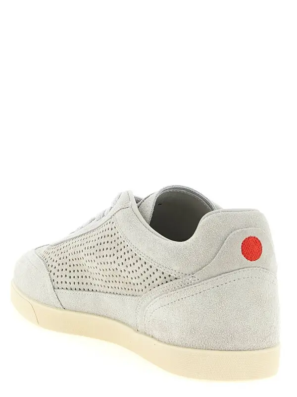 Kiton Suede Openwork Lace-up Sneakers - Gray