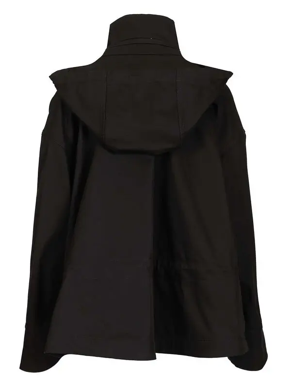 Loewe Cotton And Silk Hooded Jacket With Leather Accents