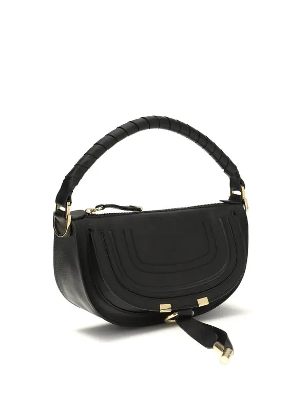 Chloé Marcie Mini Shoulder Bag In Smooth Calfskin - Black