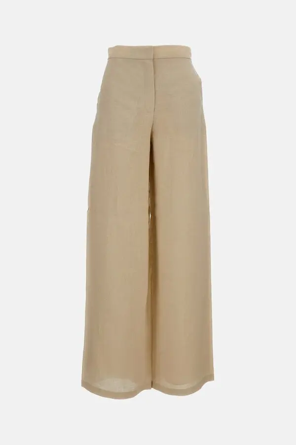 Max Mara Wide-leg Linen Trousers - Multicolor