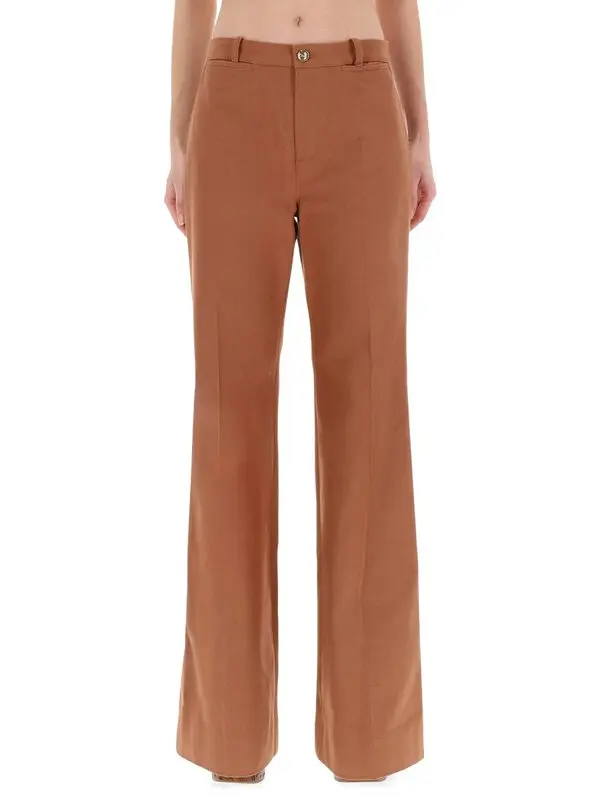 Chloé High Waist Flared Cotton Pants