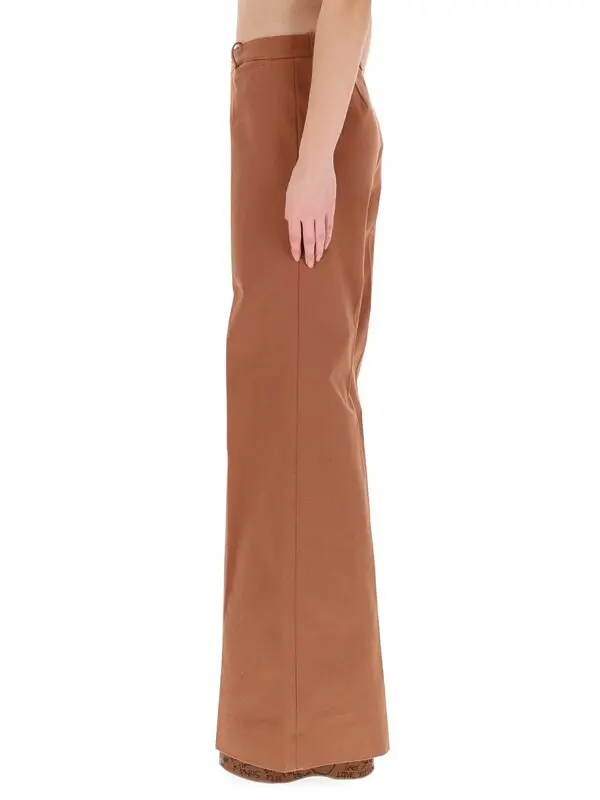 Chloé High Waist Flared Cotton Pants