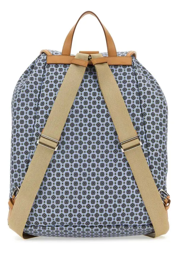 Prada Printed Re-nylon Backpack With Golden Metal Finishing - Multicolor