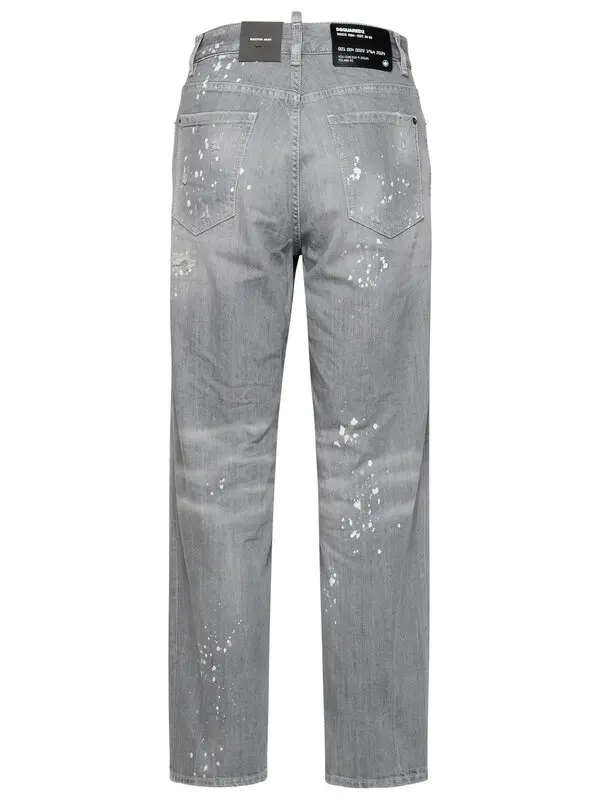 Dsquared2 Grey Cotton Blend Skinny Fit Jeans