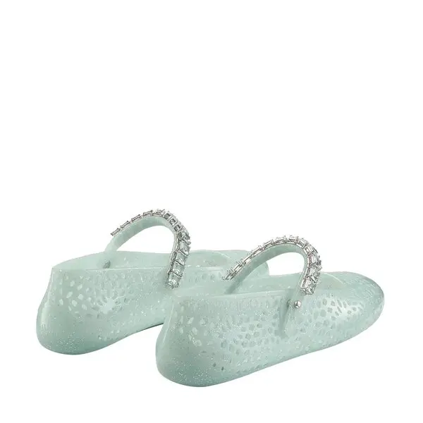 JIMMY CHOO The Jelly Flats With Crystals And Perforated Details