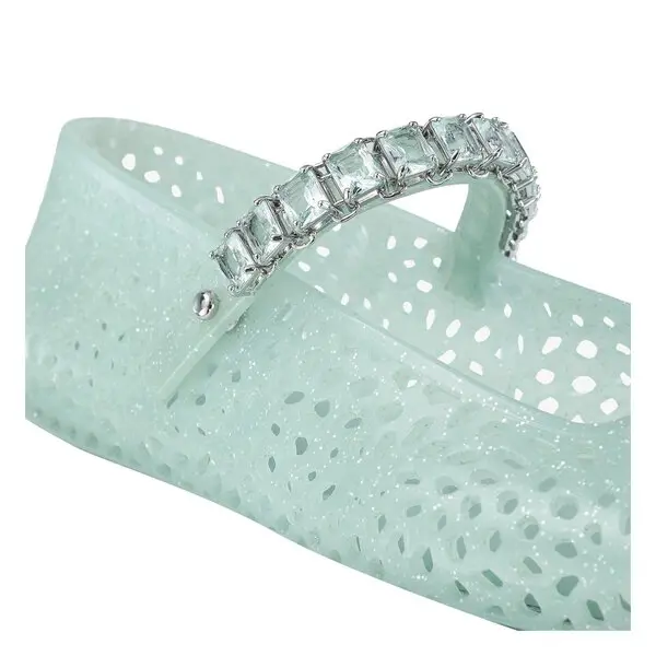 JIMMY CHOO The Jelly Flats With Crystals And Perforated Details