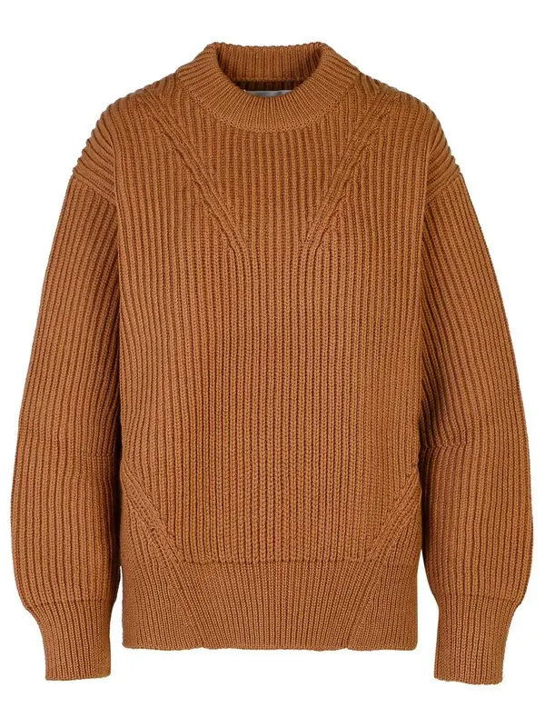 JIL SANDER Wool Crew Neck Sweater - Brown