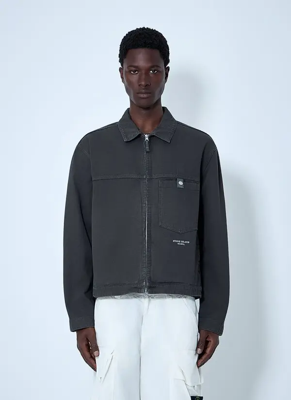 Stone Island Zip-front Cotton Jacket - Gray