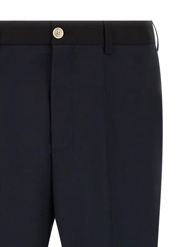 Marni Tropical Wool Straight Leg Pants - Blue