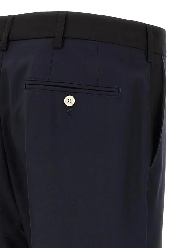 Marni Tropical Wool Straight Leg Pants - Blue