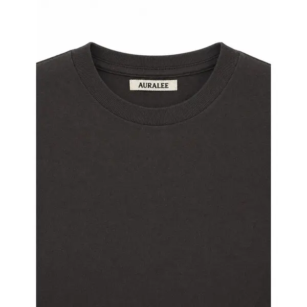 Auralee Brushed Organic Cotton Jersey T-shirt - Black