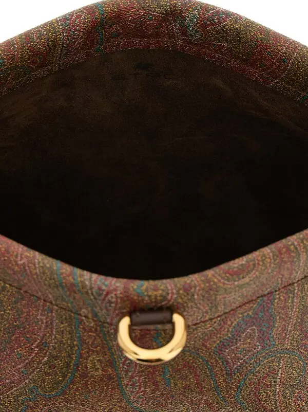 Etro Talk' Mini Clutch In Paisley Jacquard - Brown