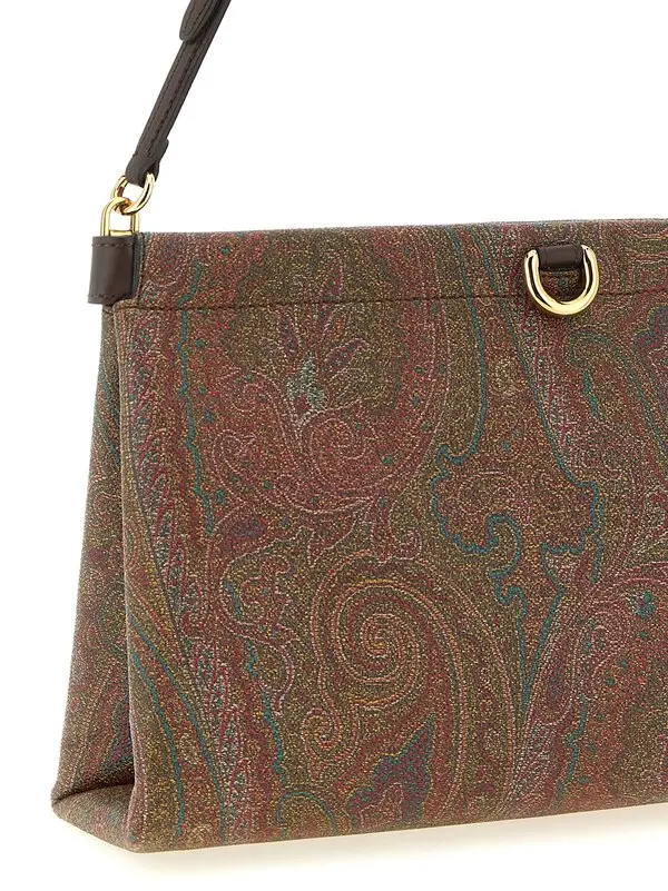 Etro Talk' Mini Clutch In Paisley Jacquard - Brown