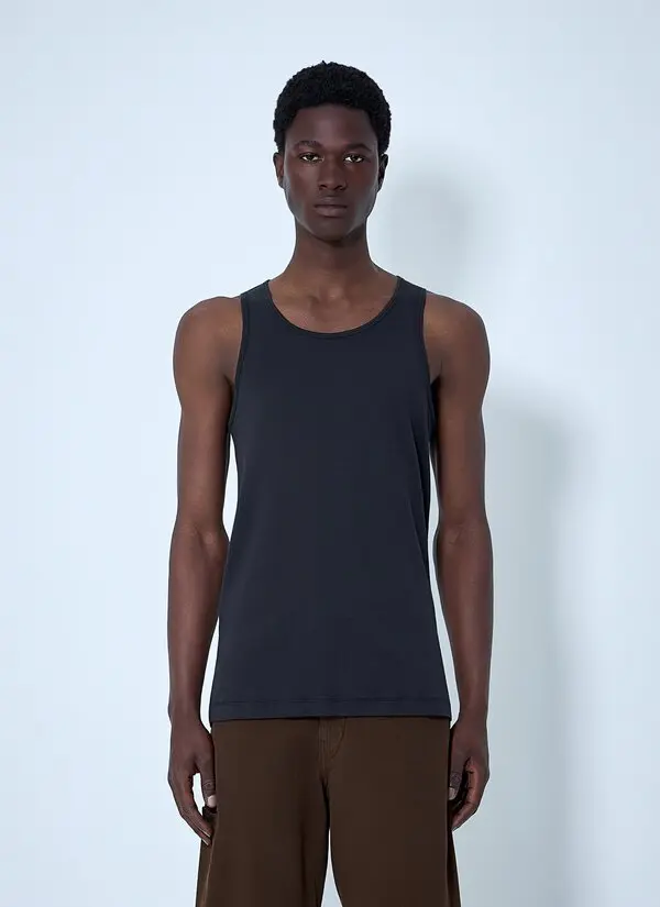 LEMAIRE Cotton Jersey Sleeveless Tank Top - Black