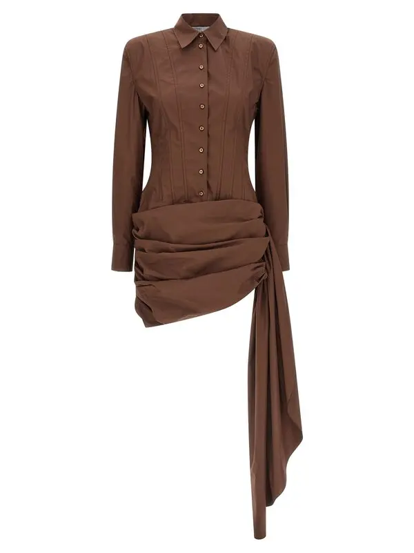 Giuseppe Di Morabito Cotton Poplin Chemisier Dress - Brown