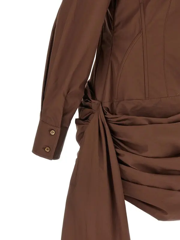 Giuseppe Di Morabito Cotton Poplin Chemisier Dress - Brown