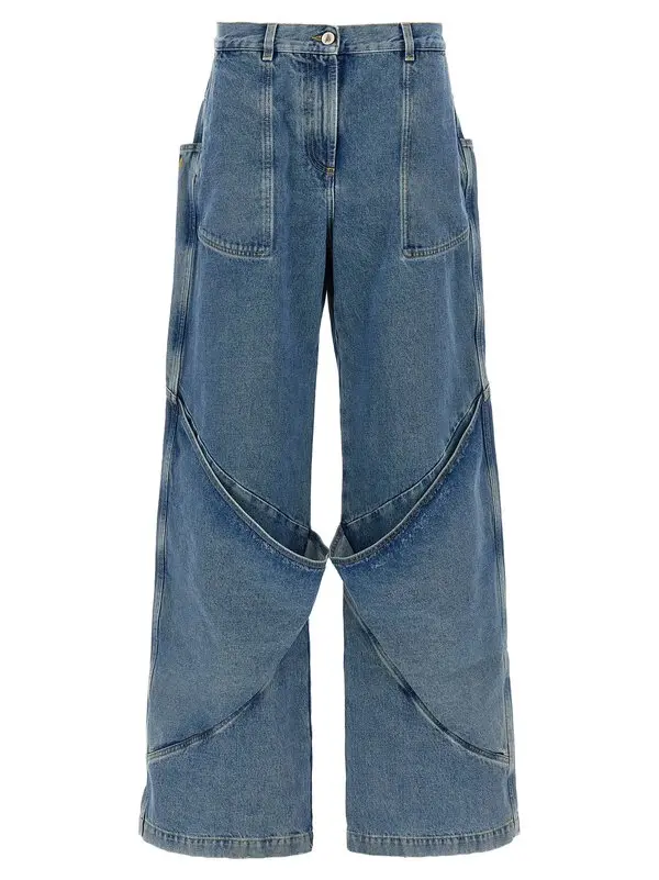 Attico Maxi Pocket Wide Leg Jeans