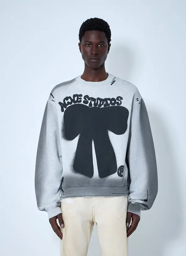 Acne Studios Oversized Graphic Sweatshirt - Gray