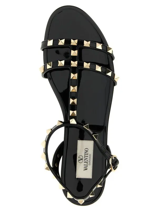 Valentino Garavani Rockstud Pvc Flip Flop Sandals With Bow Detailing