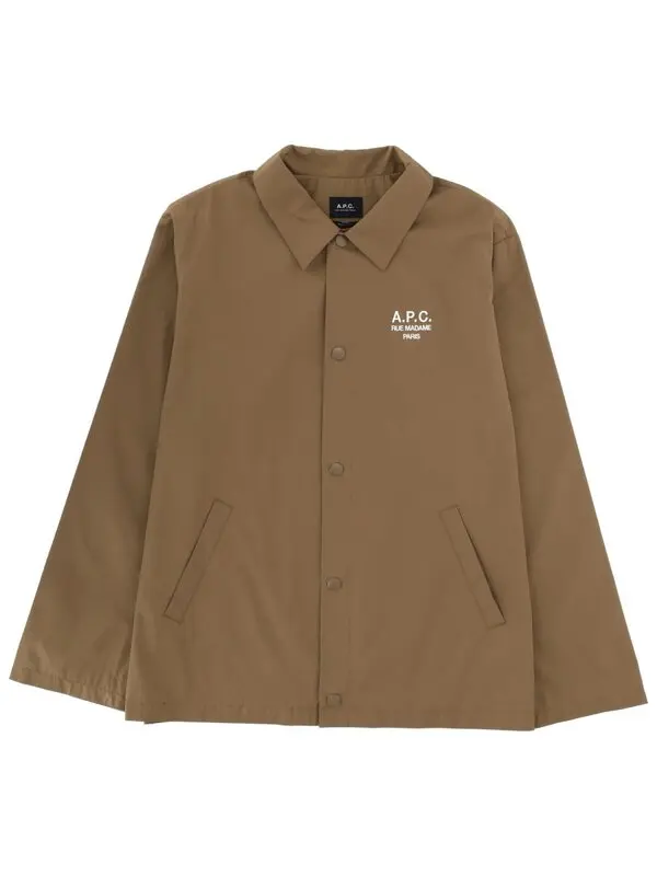 A.p.c. Embroidered Logo Casual Jacket - Brown