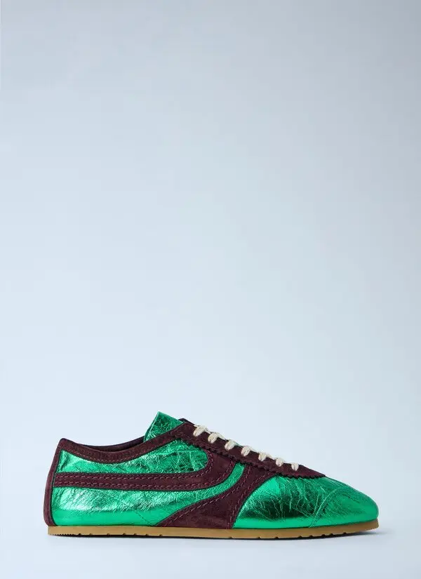 Dries Van Noten Metallic Panel Sneakers - Green