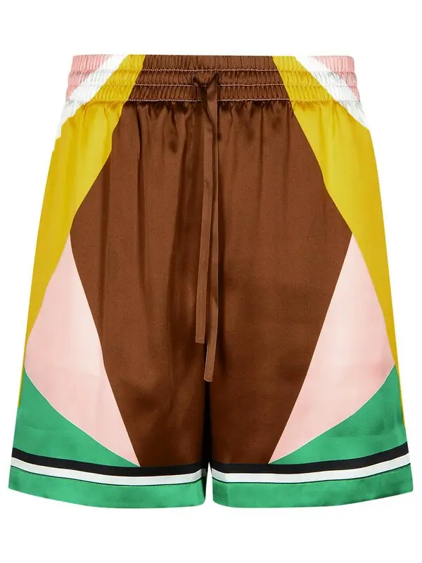 Casablanca Geometric Silk Bermuda Shorts