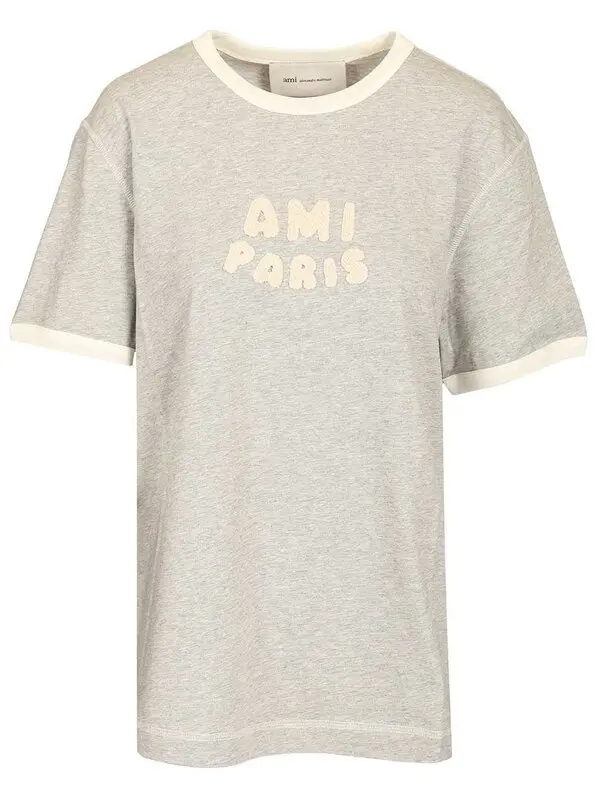 AMI Paris Short Sleeve T-shirt With Knitted Patch