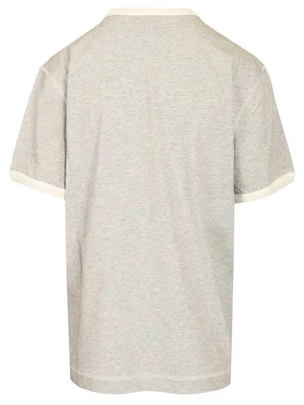 AMI Paris Short Sleeve T-shirt With Knitted Patch