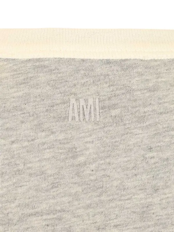 AMI Paris Short Sleeve T-shirt With Knitted Patch
