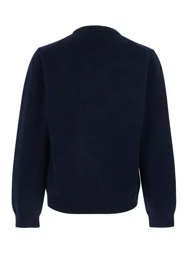 Gucci Wool Crew Neck Sweater With Logo Embroidery - Multicolor