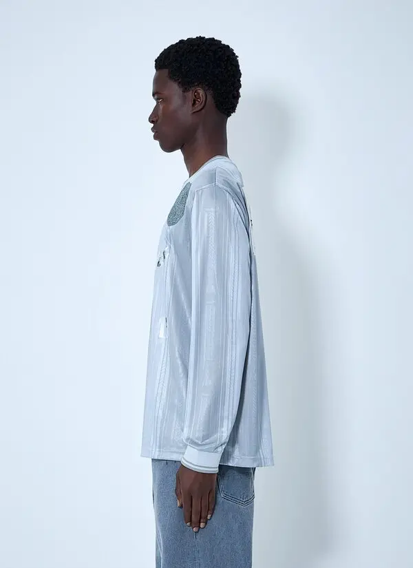 Acne Studios Embroidered Logo Long Sleeve Shirt - Gray
