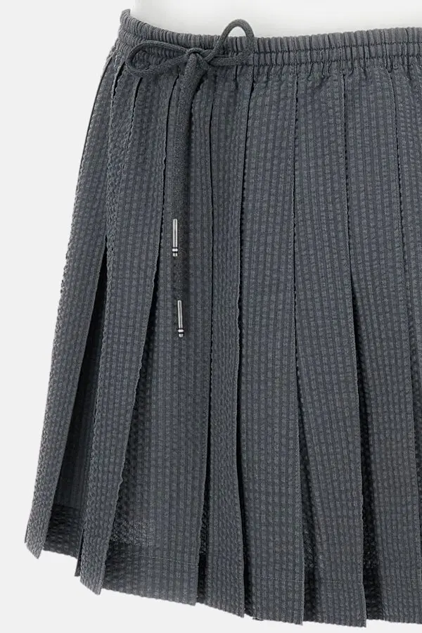 Thom Browne Pleated Seersucker Skirt - Multicolor