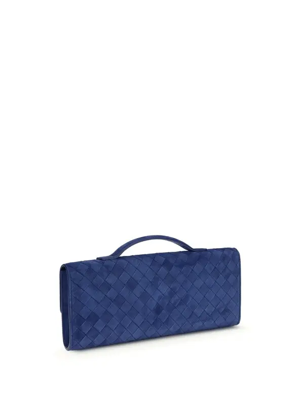 Bottega Veneta Andiamo Clutch With Intrecciato Craftsmanship - Blue