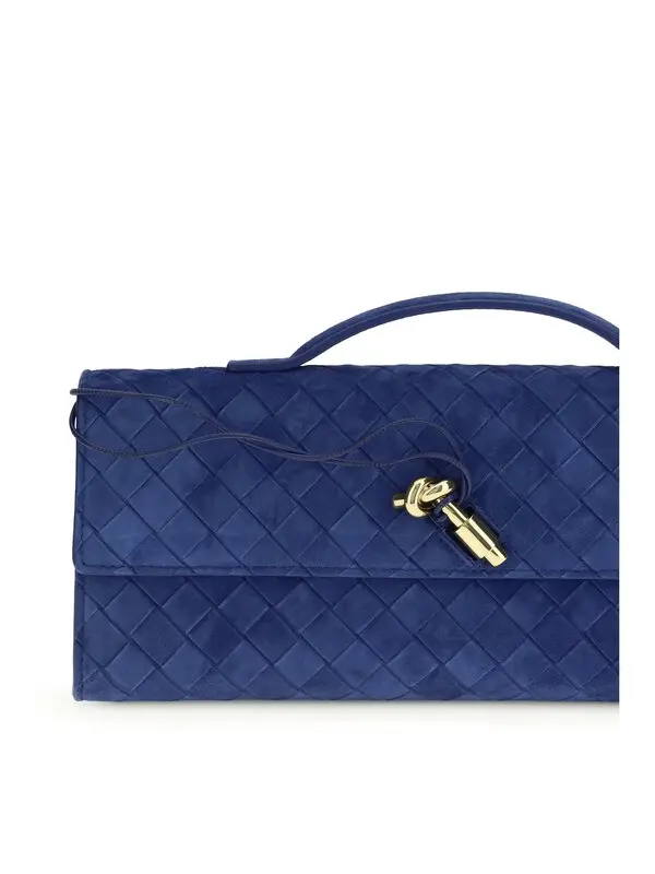 Bottega Veneta Andiamo Clutch With Intrecciato Craftsmanship - Blue