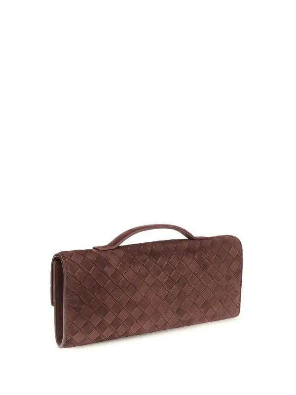 Bottega Veneta Andiamo Clutch With Intrecciato Craftsmanship - Brown