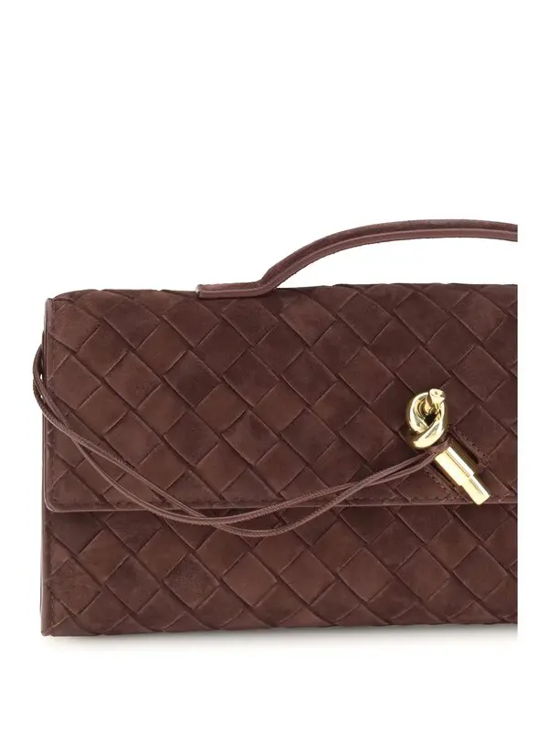 Bottega Veneta Andiamo Clutch With Intrecciato Craftsmanship - Brown