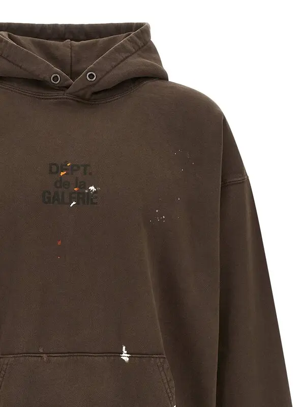 GALLERY DEPT. French Logo Painted Hoodie - Brown