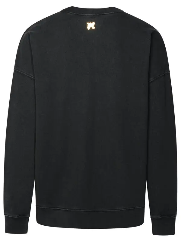 Palm Angels Burning Cotton Sweatshirt - Black