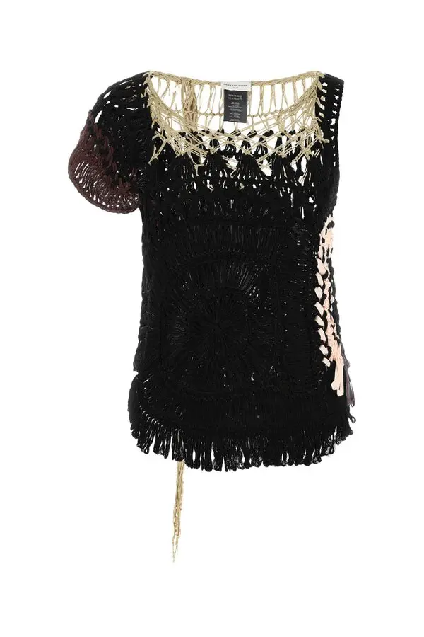 Dries Van Noten Crochet Top - Black
