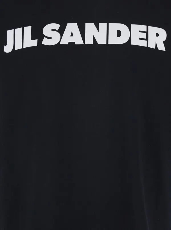 JIL SANDER Crewneck T-shirt With Maxi Logo - Black