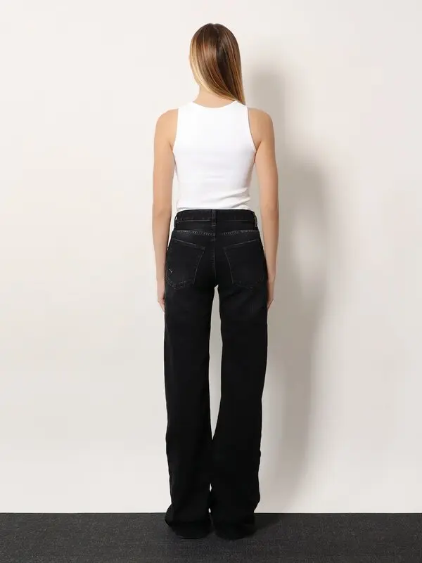 Balenciaga Wide Leg Flared Denim Trousers
