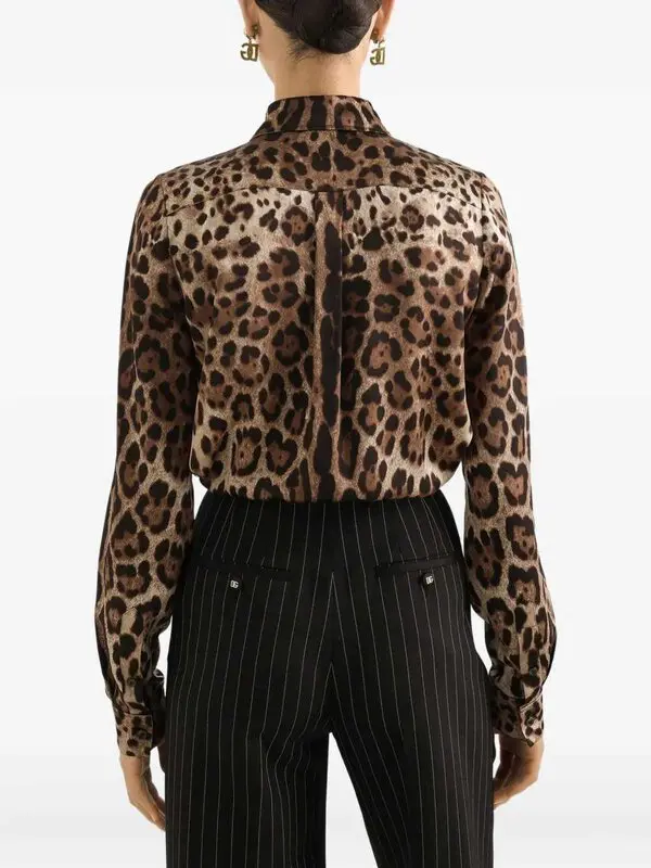 Dolce & Gabbana Leopard Print Silk Shirt - Multicolor