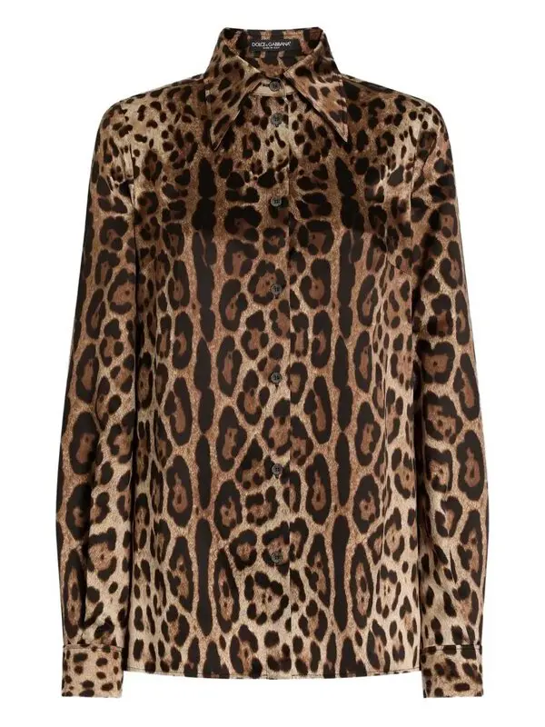 Dolce & Gabbana Leopard Print Silk Shirt - Multicolor