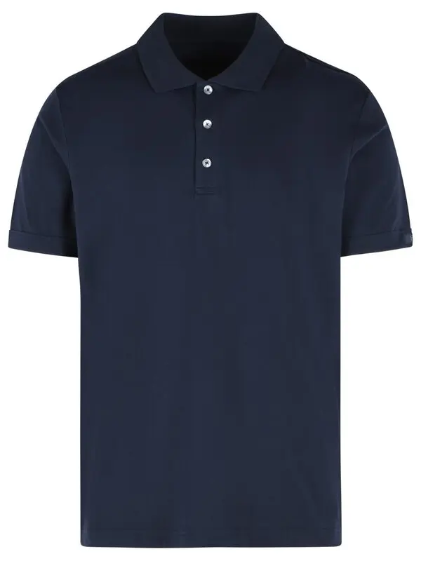 FAY Navy Cotton Polo Shirt