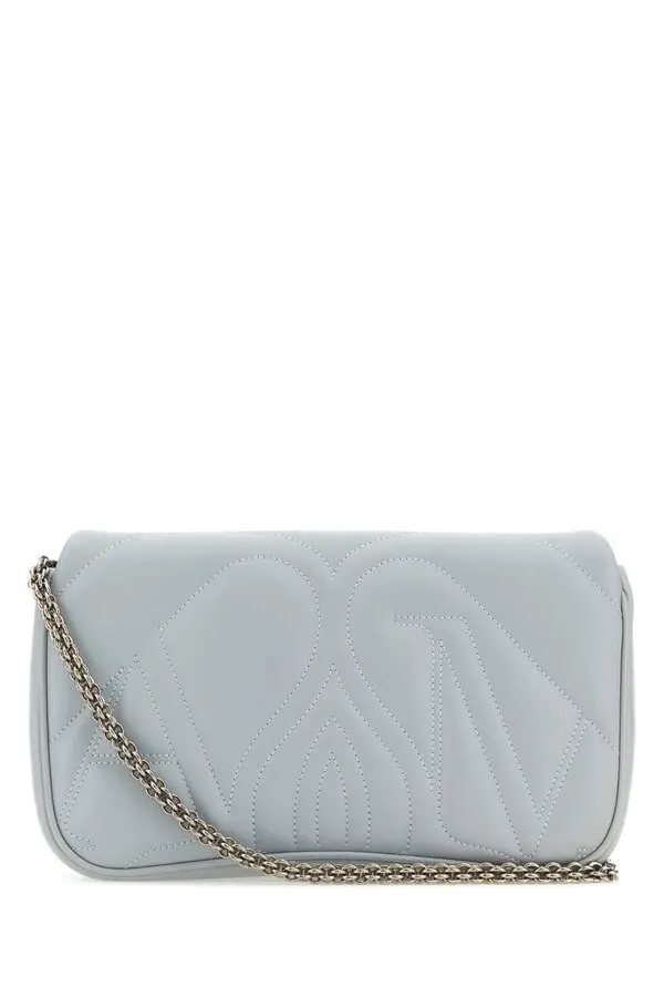 Alexander McQueen Powder Leather Small Seal Shoulder Bag - Blue