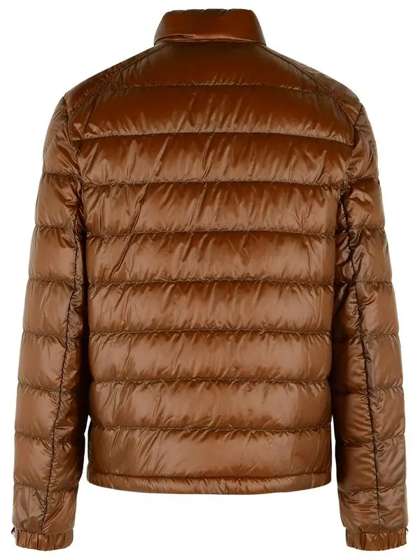 Moncler Short Polyamide Down Jacket - Brown
